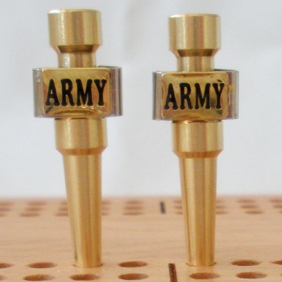 Army Military Brass and Stainless Steel Cribbage Pegs