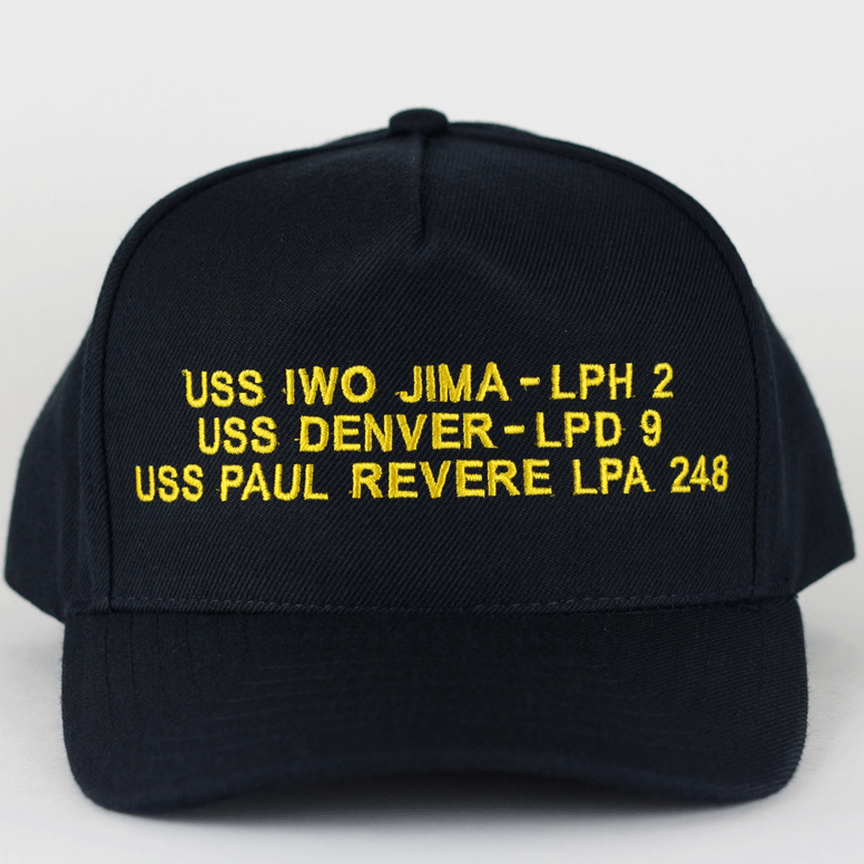 Custom Embroidered Military Veteran Ribbon Hats and Ship Caps Made in USA