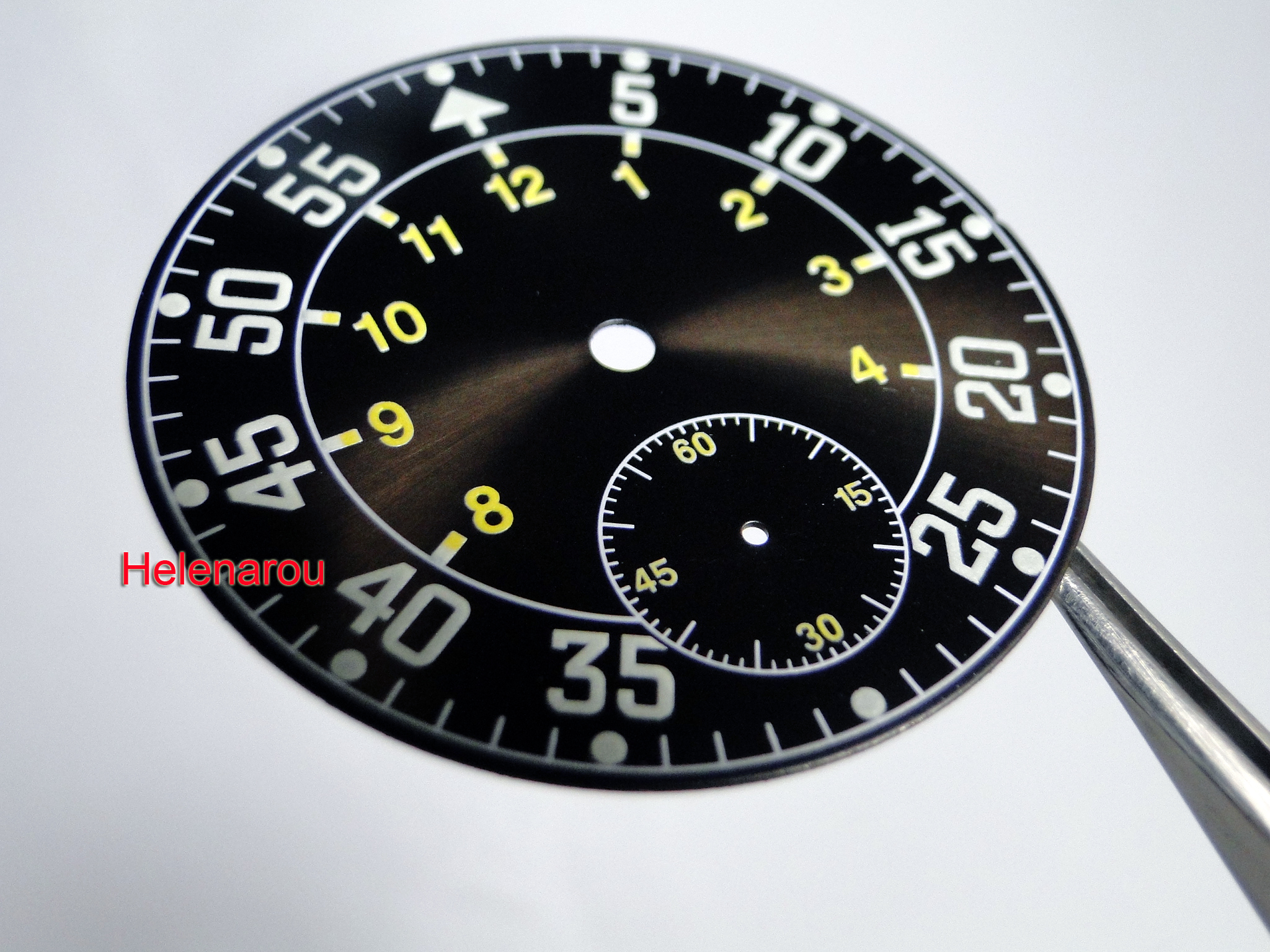 6498 SUPER LUME B-Uhr Pilot Black Sunray Watch Dial for ETA Unitas 6498 ...