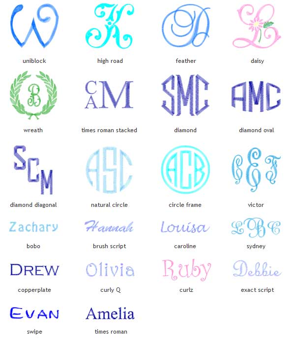 Ocean Offerings Monogram Styles